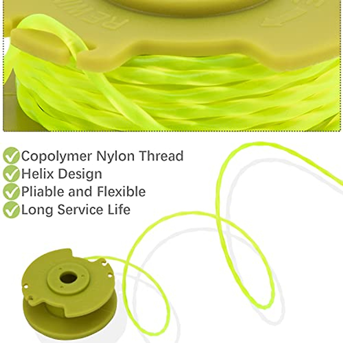 BOOTOP PIN ACFHRL2 Bladed Trimmer Head with AC80RL3 Replacement Spool, AC14HCA Spool Cap Compatible with Ryobi 18V 24V 40V String Trimmer Weed Eater Parts (23 Pack)