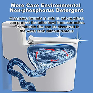 KIISIISO Multipurpose Bathroom Cleaners, 54 Pack Commercial & Household Toilet Bowl Cleaners, Blue Toilet Bowl Tablets Drop in Tank, Janitorial Deodorizers