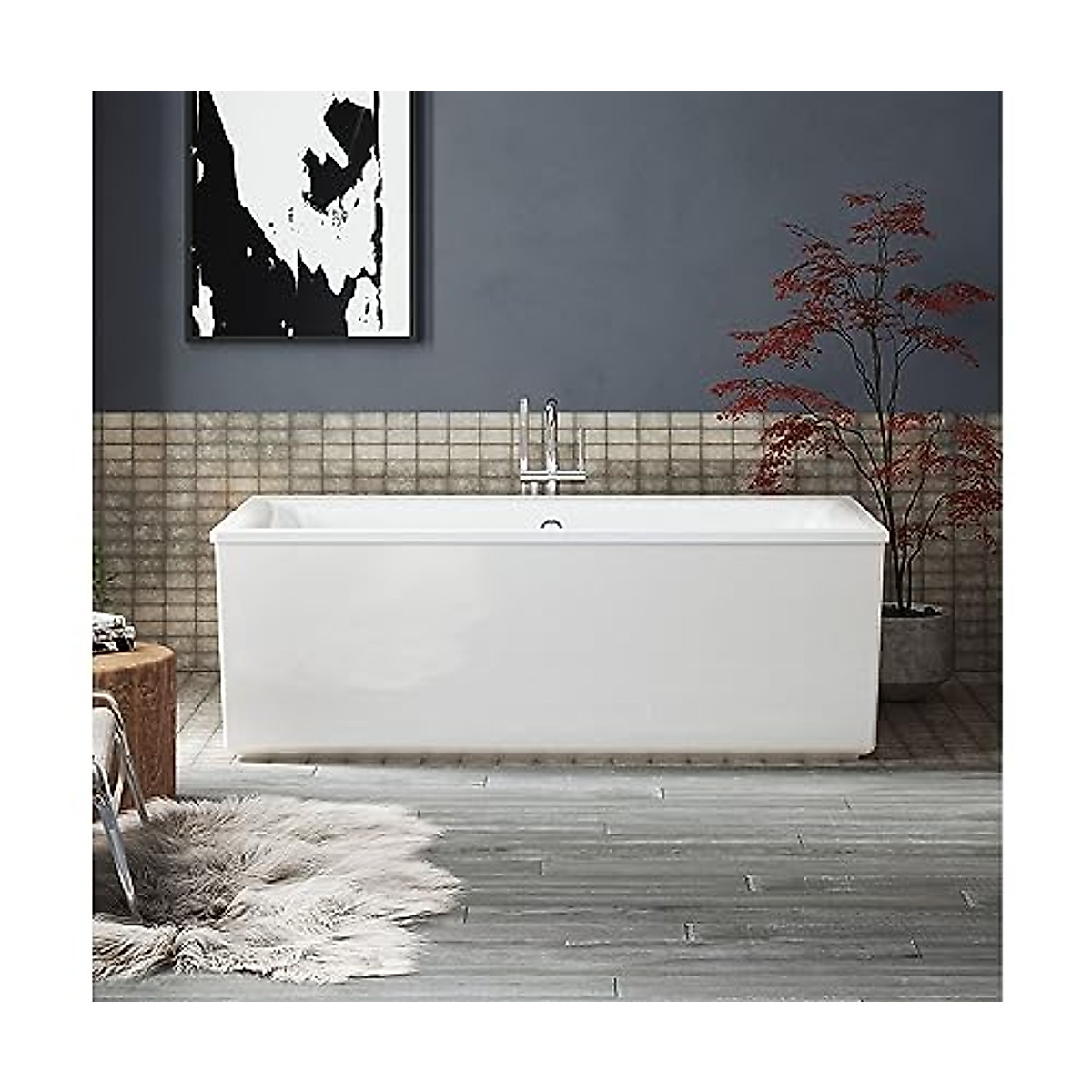 KOHLER K-T97328-4-BN Purist Floor-Mount Bath Filler with Handshower, Brushed Nickel,37.00 x 7.93 x 12.06 inches