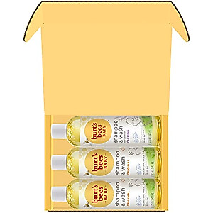 Burt's Bees Baby Shampoo and Wash 3-Pack, 2 Original and 1 Calming with Lavender, 12 Fl Oz Each