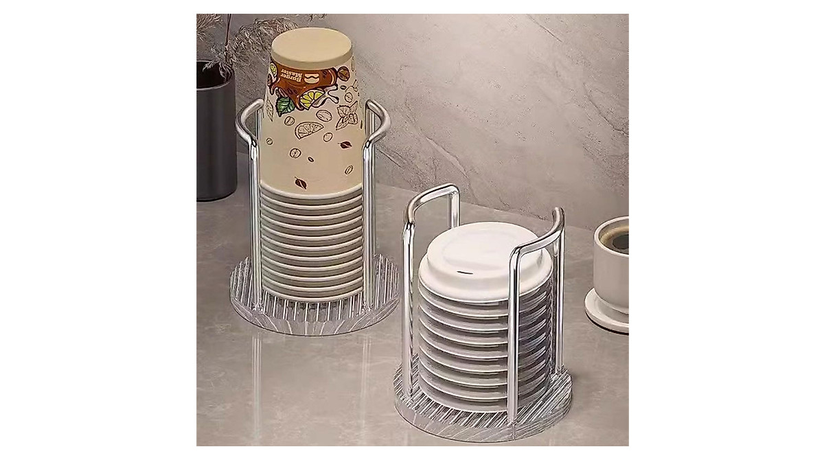 RIOAME Cup Dispenser Rack for Organized Kitchens
