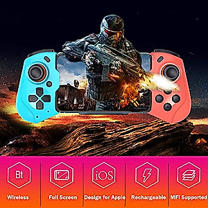 arVin Wireless Gamepad Controller for iPhone, iOS, Android, PC, Phone Game Controller for iPhone 15/14/13/iPad/MacBook/Samsung Galaxy S23/22/21/TCL/Tablet/Call of Duty Mobile/Genshin Impact/Diablo