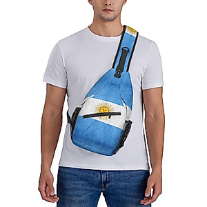 Argentina Sling Bag Argentine Flag Crossbody Chest Daypack Casual Backpack Argentine Shoulder Bag