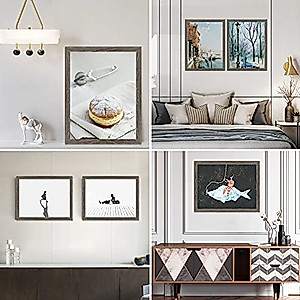 COREAET 16x20 Picture Frames Farmhouse Wooden Photo Frame 2 Pack Rustic Wall Decor for Art Poster, Brown, Plexiglass Cover