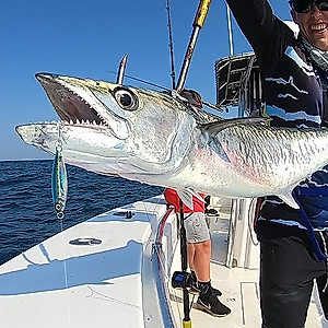 Goture Fishing Jigs, Lead Vertical Jig Saltwater, Jig Fishing Lures with Treble Hook, Fishing Jigging Spoon Lures for Tuna,Salmon,Sailfish,StripedBass,Grouper Snapper,Kingfish(30g 6pcs)