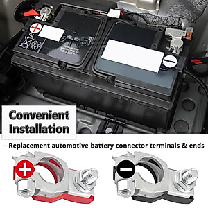 2PCS Car Battery Terminals Compatible with Nissan Altima Maxima,Copper Battery Terminal Connectors for Battery Cable Ends,Negative & Positive Battery Terminal OEM#243407F001 243407F000