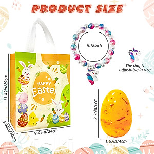 Aviski 12Pcs Easter Surprise Eggs with Cute Bracelet & Ring Inside for Easter Theme Party Favors, Supplies for Easter Egg Hunt, Basket Stuffers/Fillers, Classroom Prize Supplies Toddler Boys Girls