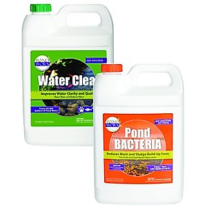 PondWorx Pond Bacteria and Water Clear- Formulated for Large Ponds, Water Features and Safe for Koi, Improves Water Quality- Gallon