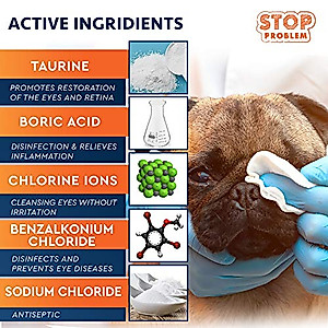 All Pets Eye Wash Drops for Relieve Pink Eye, Allergies Symptoms, Infections & Runny, Dry Eyes - Pain-Free Treatment Helps Prevent Abrasions, Irritations & Conjunctivitis