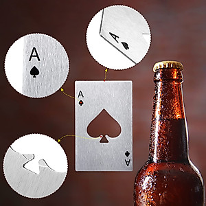 Poker Card Bottle Openers Stainless Steel Can Openers Beer Opener Ace Card Bottle Cap Openers Poker Cap Openers for Wedding Birthday Party Bridal Shower Table Tools Supplies (Silver, Black,24 Pieces)