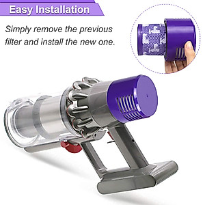 HEPA Filter Replacements for Dyson Cyclone V10 Animal V10 Absolute SV12 V10 Total Clean Cordless Stick Vacuum Part no. 969082-01 (2 Pack)