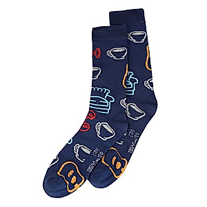 Hyp Friends TV Show All Over Print and Striped Pattern Men's Crew Socks 2 Pair Pack