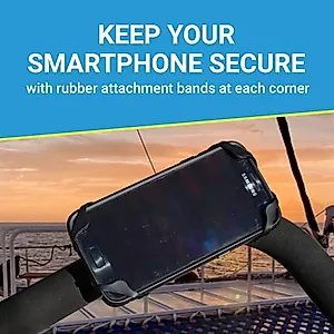 Life Mounts - Boat Mounted Cell Phone Holder - Secure Your Phone While Out On The Water - Holds Most Current Smartphones - Hands Free Calling, Music and Maps