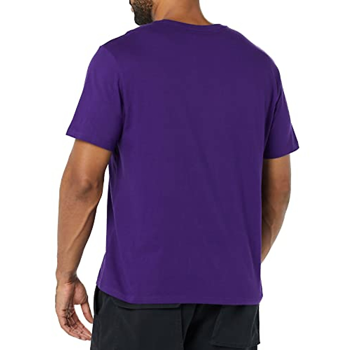 Amazon Essentials Men's Slim-Fit Short-Sleeve Crewneck Pocket T-Shirt, Pack of 2, Black/Dark Purple, Large