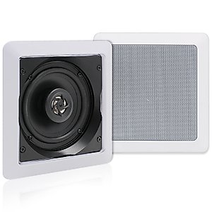 Herdio 5.25 Inch Passive Ceiling Speakers Pair, 160W 2-Way in Wall Speaker, Square Flush Mount Speakers for Home Theater, Living Room, Office