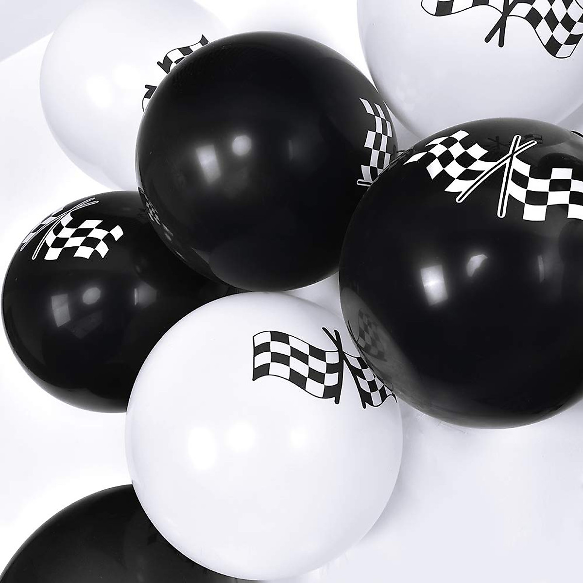 WERNNSAI Two Fast 2nd Birthday Party Supplies - Racing Car Theme Party Decorations for Boy Race Fans Including Happy Birthday Banner, ‘Two Fast’ Black Silver Mylar Foil Balloon, Latex Confetti Balloon