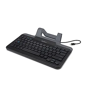 Belkin Wired Keyboard Stand For Chrome OS - Tablet Stand for Acer Chromebook Tab 10 - Works With Chrome OS Devices With USB C - Wired Keyboard Stand w/ Full Size Keycaps - Keyboard Tray - Black