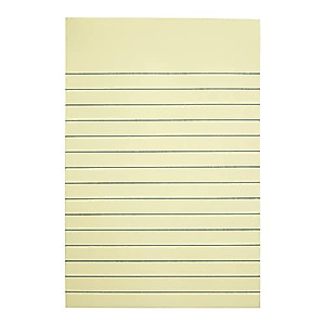 Office Depot® Brand Lined Sticky Notes, 4" x 6", Pastel Yellow, 100 Sheets Per Pad, Pack Of 8 Pads