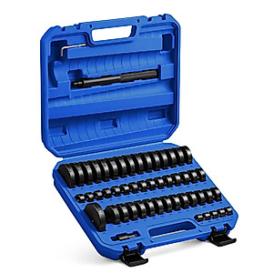 Orion Motor Tech 52-in-1 Custom Bushing Driver Tool Set and Transmission Wheel Axle Bearing Race Seal Installer Remover, Bush Removal Puller Bearing Press Tool Kit