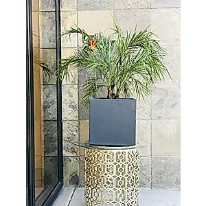 Kante 12" Square Concrete Planters for Outdoor Outdoor Patio Garden, Lightweight Modern Planter Pots Charcoal