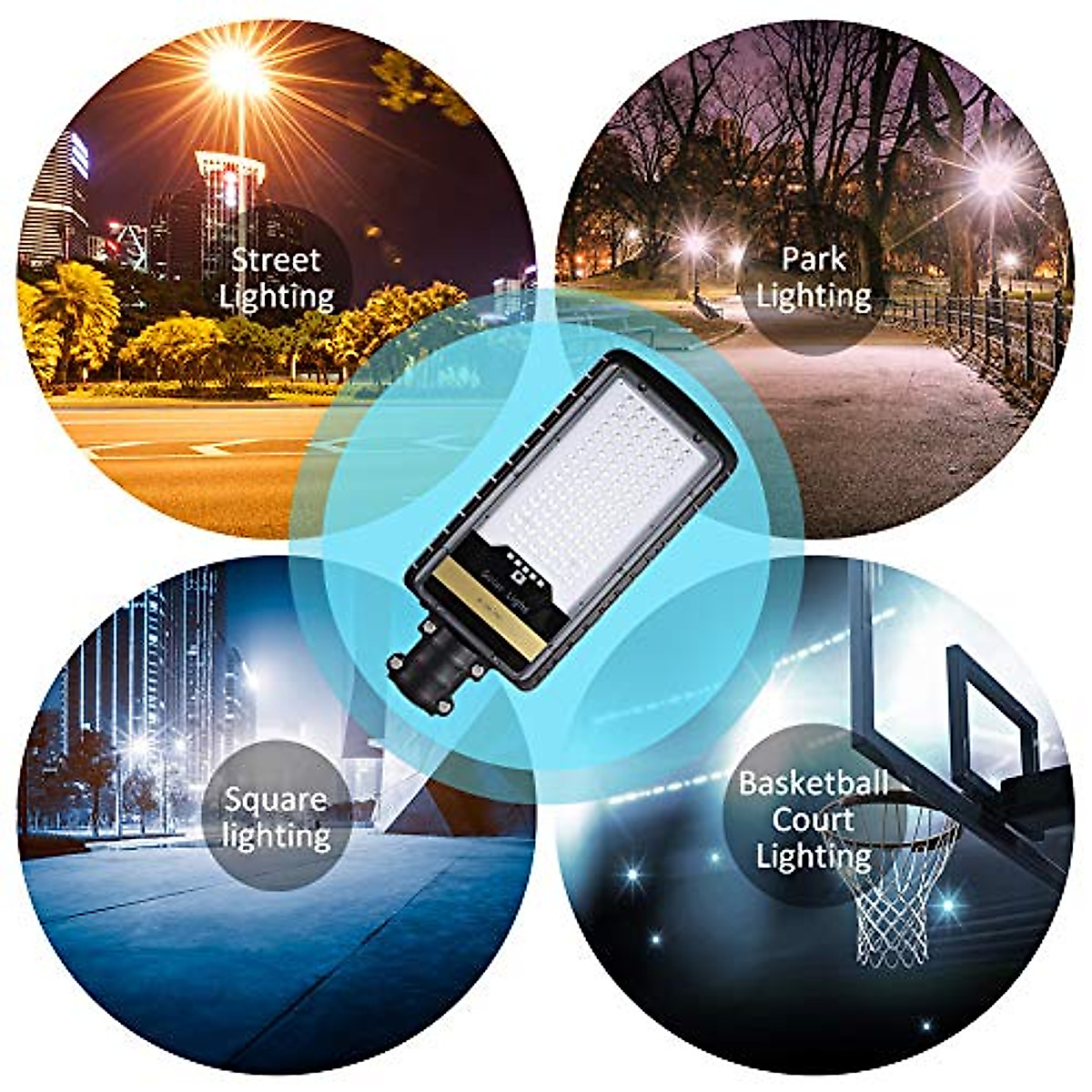 200W Solar Street Lights Outdoor Lamp, 10000lm Dusk to Dawn IP67 Security Led Flood Light with Remote Control Mounting Pole and Bracket Garden, Street, Court, Parking Lot