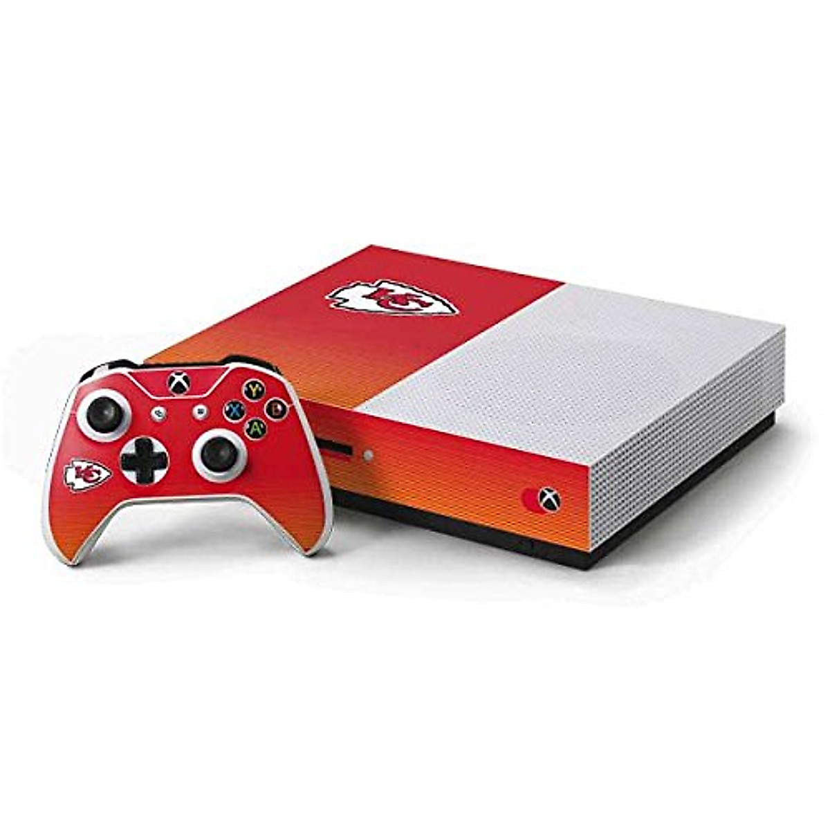 Skinit Decal Gaming Skin Compatible with Xbox One S Console and Controller Bundle - Officially Licensed NFL Kansas City Chiefs Breakaway Design