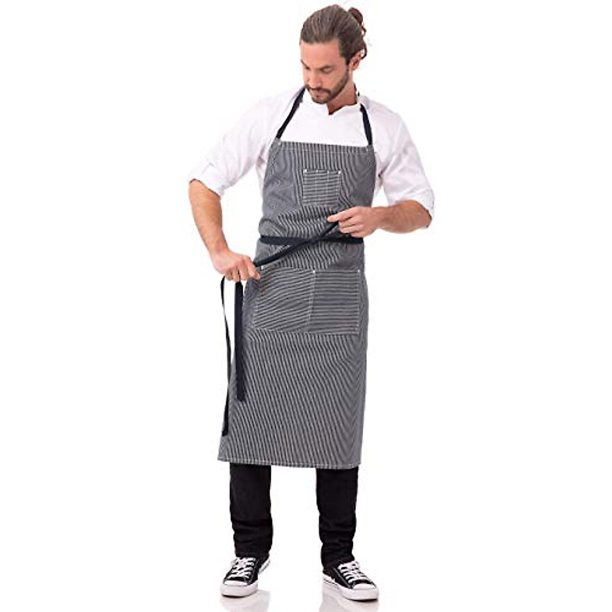 Chef Works Unisex Portland Chefs Bib Apron, Indigo Blue, One Size