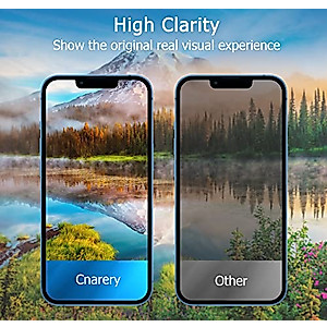 Cnarery [2 Pack] Privacy Screen Protector for iPhone 14/iPhone 13/iPhone 13 Pro, Anti Spy Tempered Glass with Alignment Frame Full Coverage Easy Installation Anti-peeping