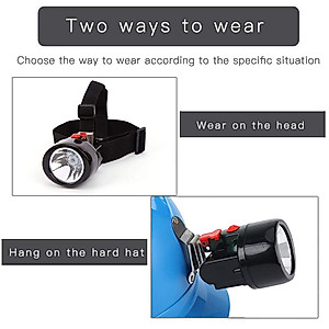 Yongkist Waterproof Explosion Proof Safety Mining Headlight Rechargeable LED Miners Head Light Flashlight Underground Head Lamp Coal Mining Lights for Hard Hat(Red)