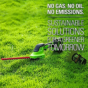 Greenworks 24V Cordless Shear Shrubber, 1.5Ah USB Battery and Charger Included
