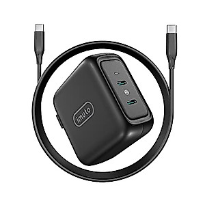 USB C Wall Charger,imuto 90W/60W GaN III Dual USB C Ports PD 3.0 Fast Charger Type C Block USB-C Power Adapter Charger Compatible MacBook Pro Macbook Air M1/M2 Laptop Steam Deck iPad iPhone with Cable