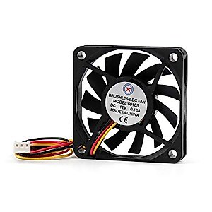 Areyourshop 1Pcs DC Brushless Cooling PC Computer Fan 12V 0.18A 6010s 60x60x10mm 3 Pin Wire Fan