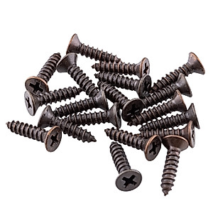 #4 x 1/2" Antique Copper Flat Head Phillips Wood Screws - Pack of 100 - Self Tapping Screws for Wood - FH412-SACQ