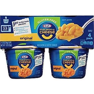 Kraft Gluten Free Original Mac & Cheese Macaroni and Cheese Dinner, 1.9 oz Cups (Pack of 4)
