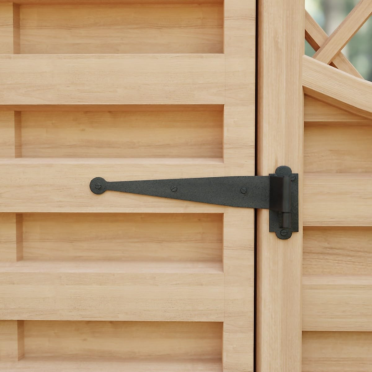 Renovators Supply Manufacturing Black Offset Strap Lift Off Pintle Hinge 11.75" Long Offset Wrought Iron Pin Hinges for Shutter Doors Or Gates Antique Exterior Window Gate Hinges Hardware Pack of 4