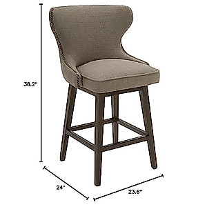 Amazon Brand – Stone & Beam Louise Memory Swivel Counter-Height Barstool, 38.2"H, Slate