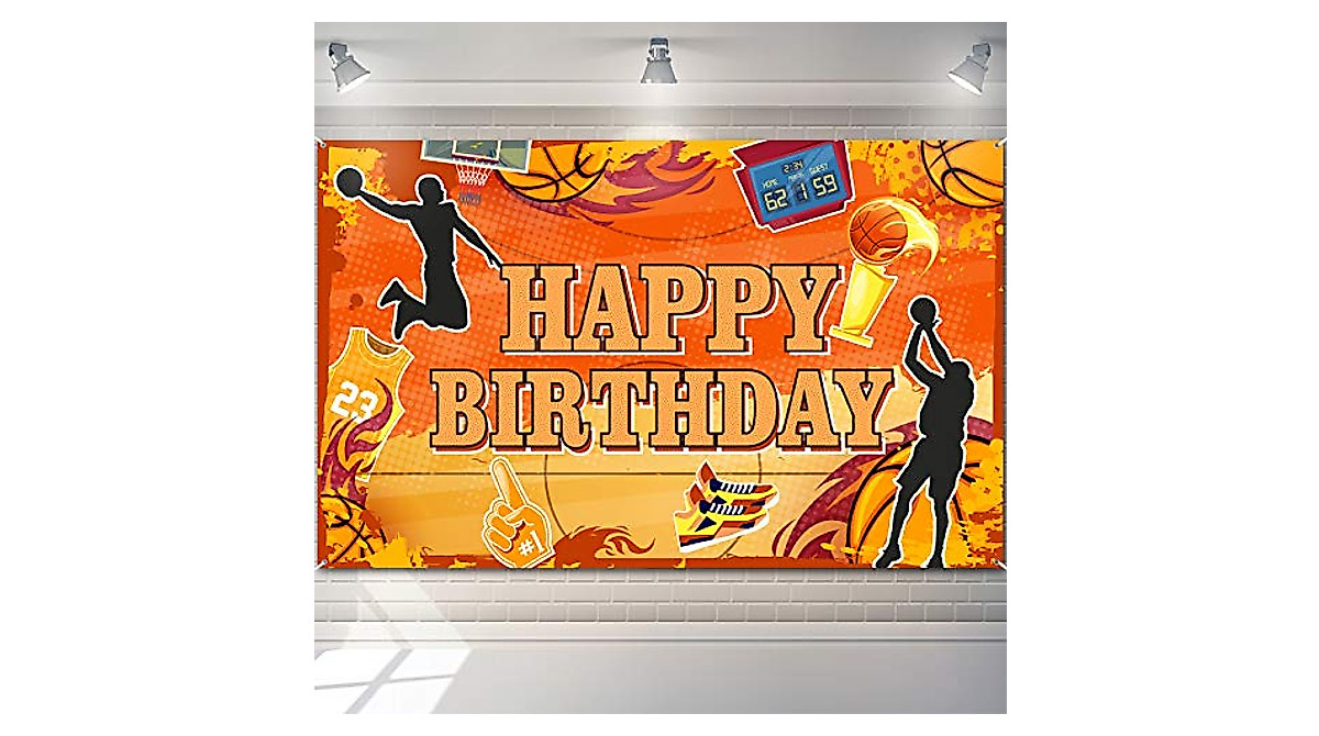 Basketball Birthday Backdrop - Perfect Party Decoration