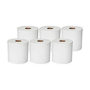 AmazonCommercial 2-Ply White 7.6' Centerfeed Pull Paper Hand Towels (SOFI-020) for Business,Perforated,Compatible with Universal Dispensers|FSC Certified |600 Sheets per Roll (6 Rolls)(7.6 x 9 Sheet)