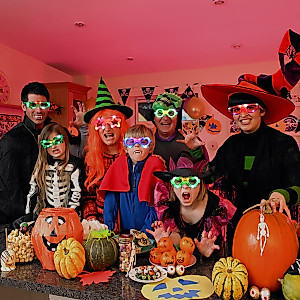 21 Pcs LED Glasses 7 shapes 6 LED Glow In The Dark Party Supplies Favor for Kids Adults shutter heart round star butterfly Glow Sticks Light Up Glasses fit Birthday Halloween Christmas Valentine's Day