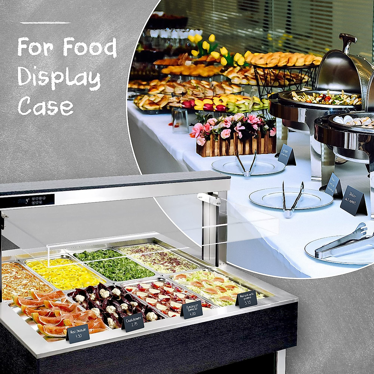 15 Pack Mini Chalkboard Signs for Food Display - Reusable Small Plastic Chalkboard Signs for Food - Mini Chalkboard Catering Signs for Party Wedding Bakery - Buffet Signs for Food