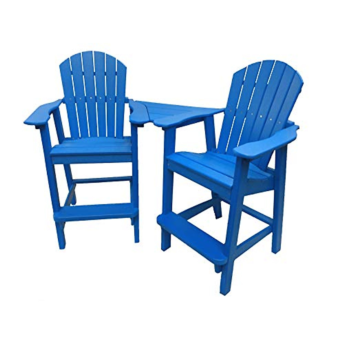 Phat Tommy Recycled Poly Resin Balcony Chair Settee | Durable and Eco-Friendly Adirondack Armchair and Removable Side Table | This Patio Furniture is Great for Your Lawn, Garden, Swimming Pool, Deck.