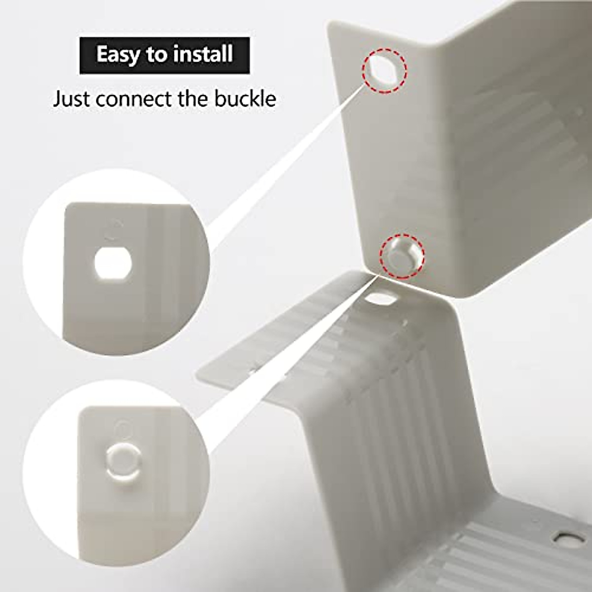 Tecbeauty 32PCS Honeycomb Separator Adjustable Drawer Organizer Divider for Underwear, Socks, Makeup, Belts, Ties, Office Supplies (Grey)