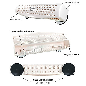 Hair Extension Holder and Hanger – Professional Hair Styling Tool and Extension Caddy for Washing, Coloring and Blow-Drying of Weft, Clip-In, Tape-In and Halo Extensions [WHITE]