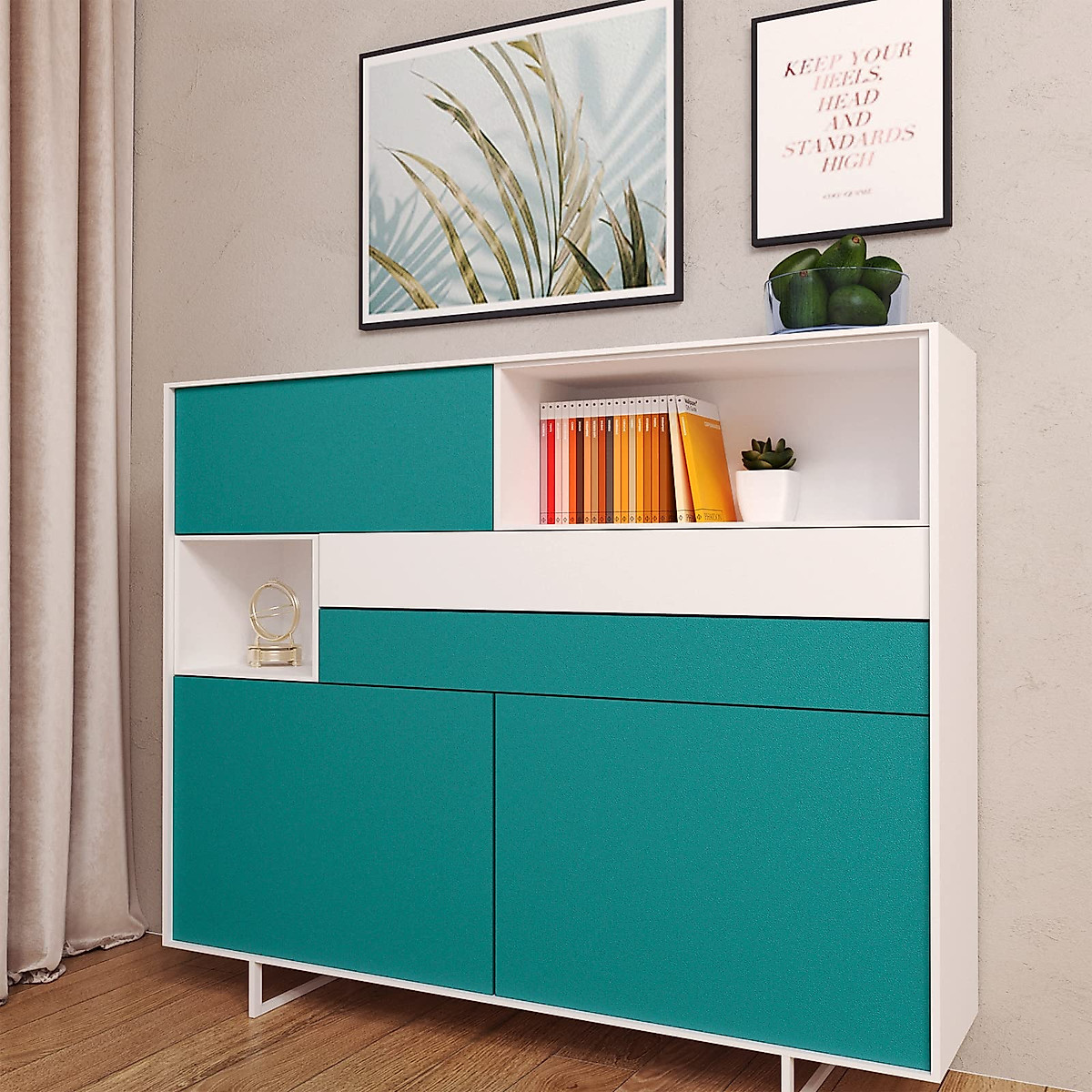 Decotalk Teal Wallpaper Stick and Peel 17.7x120 Green Wallpaper for Bedroom Teal Wallpaper for Walls Removable Contact Paper for Cabinets Solid Green Wall Paper Self Adhesive Contact Paper Teal Vinyl