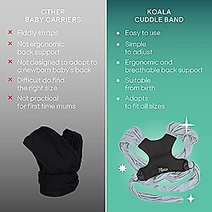 Koala Babycare Baby Carrier Wrap, Easy to Wear As a T-Shirt - Baby Wearing Wrap One Size Fits All - Newborn Wrap Carrier Up to 22lbs