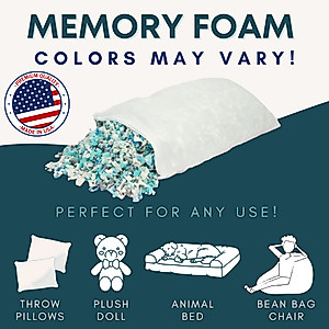 Sleep Touch - Shredded Memory Foam (10 Pound), Made in USA, 10 LBS Refill, Bean Bag Refill, Stuffing for Couch, Filler for Chair and Pillow, Filling for Cushions.
