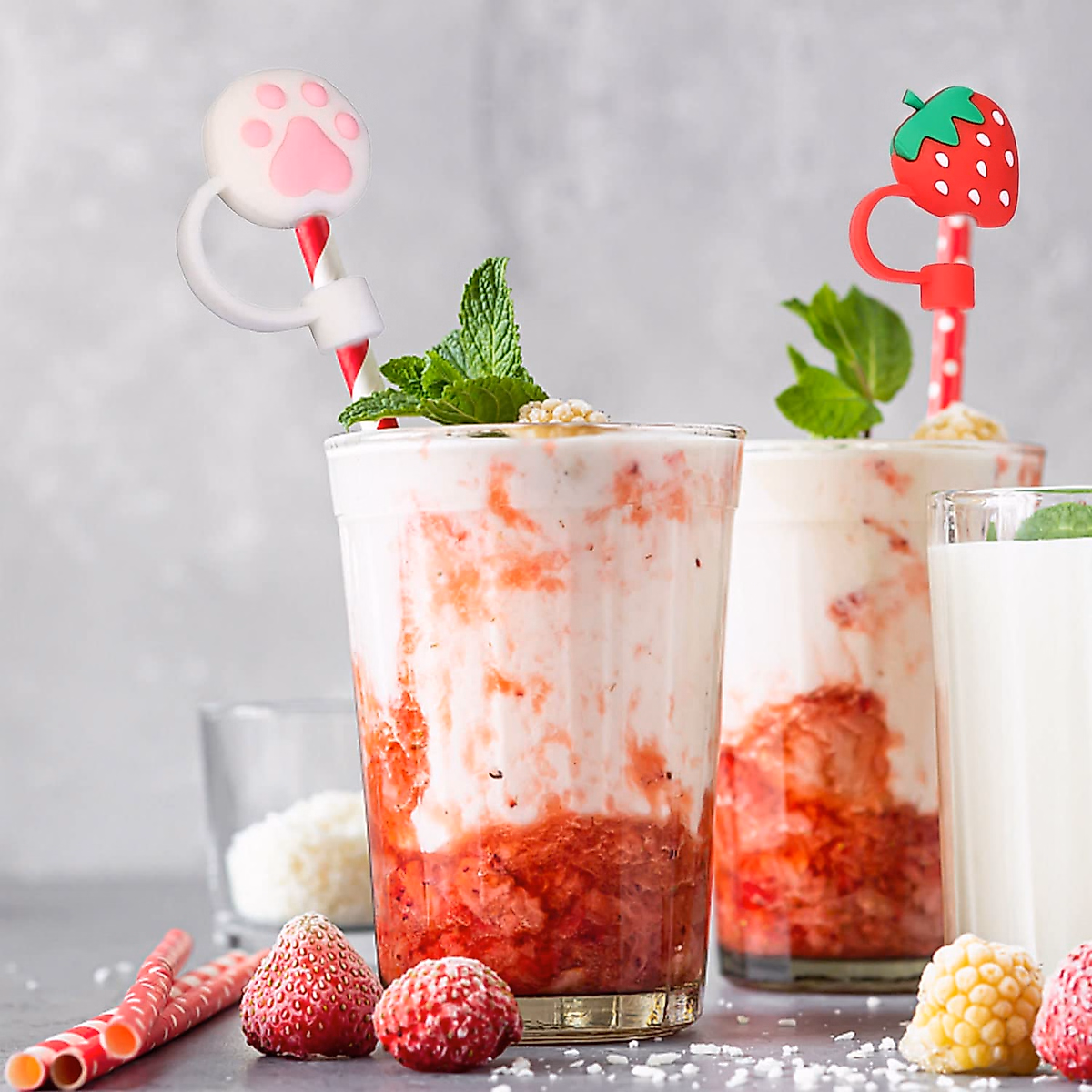 10Pcs Straw Tips Cover Straw Covers Cap for Reusable Straws Cloud Shape Straw Protector for 6-8 mm Cute Straws Plugs (Not include Straw)