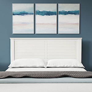 Glenwillow Home Campagne Wood Panel Headboard in White - Queen Size