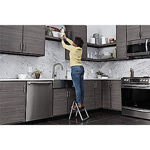 COSCO One Step Steel, Resin Steps, Step Stool without Handle, Platinum/Black