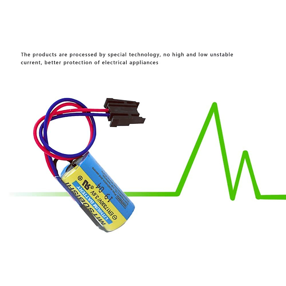 DSONE 2PCS MR-BAT ER17330V3.6V 1700mAh PLC Battery with Plug for FANUC CNC System, BLUE